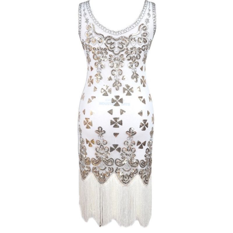 Charleston Tenue Femme Robe Blanche | Mode Vintage