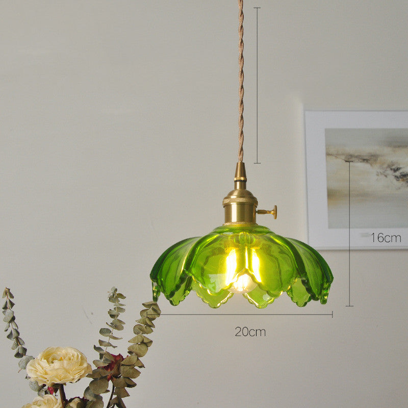 Lustre En Verre De Café En Laiton Vintage | Mode Vintage