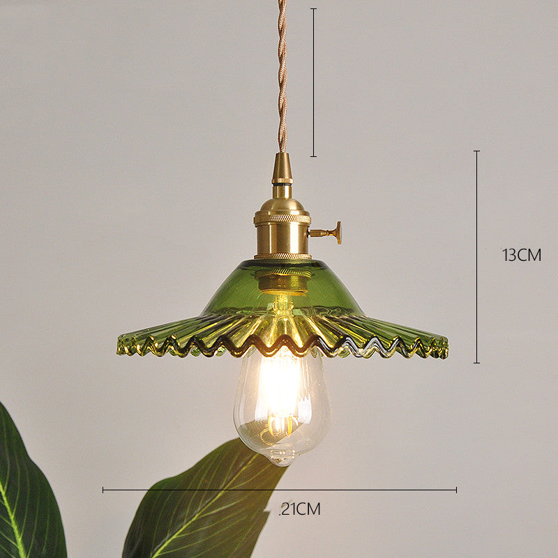 Lustre En Verre De Café En Laiton Vintage | Mode Vintage