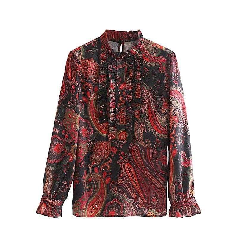 Chemise Fermée Rétro Manches Longues | Mode Vintage