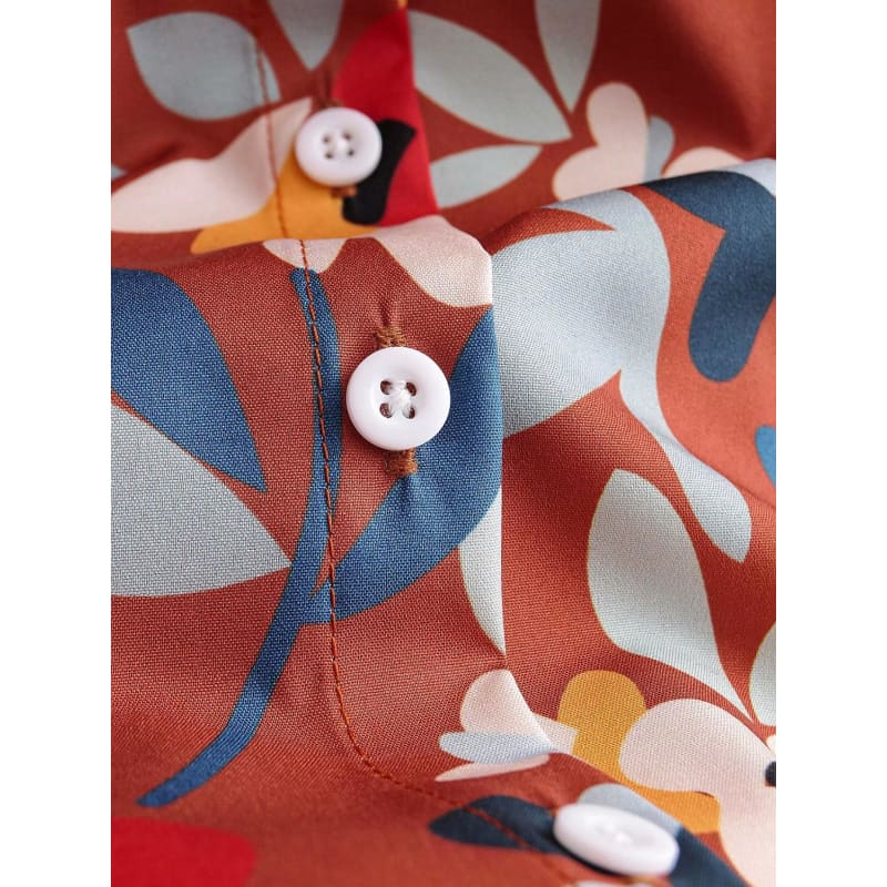 Chemise Rouge Floral Année 80 | Mode Vintage
