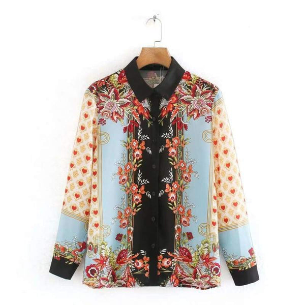 Chemise Année 80 Florale Multicolore | Mode Vintage