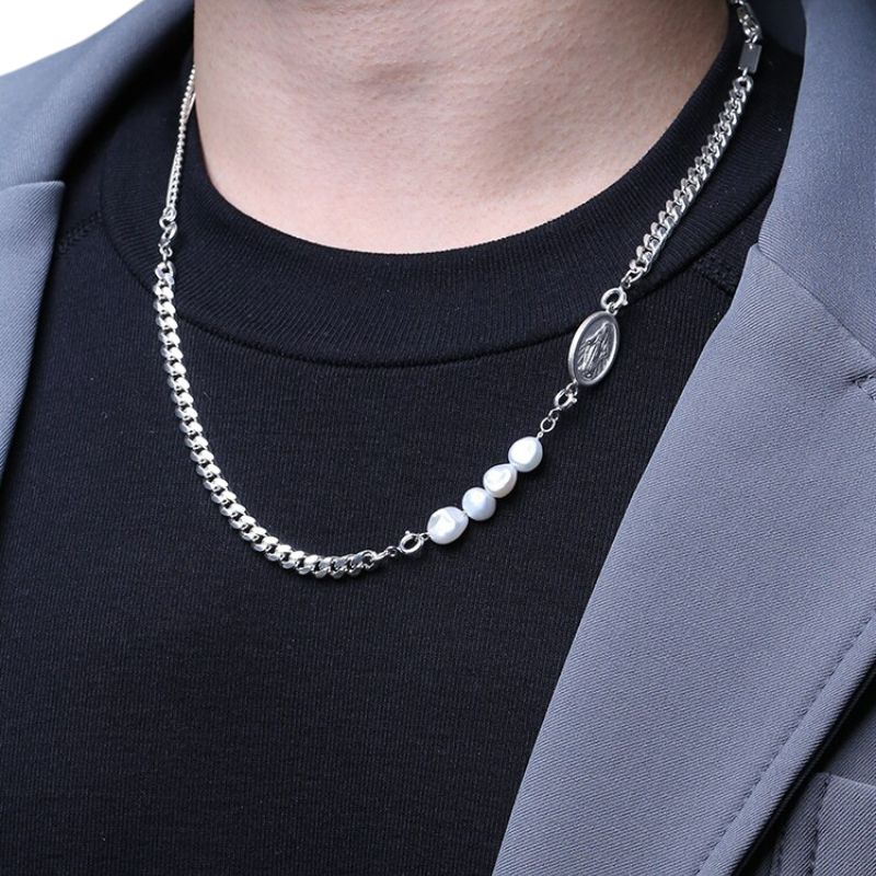 Collier Perle Homme Année 80 | Mode Vintage