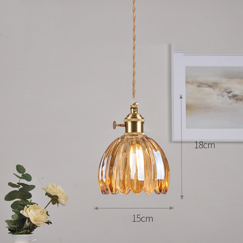 Lustre En Verre De Café En Laiton Vintage | Mode Vintage