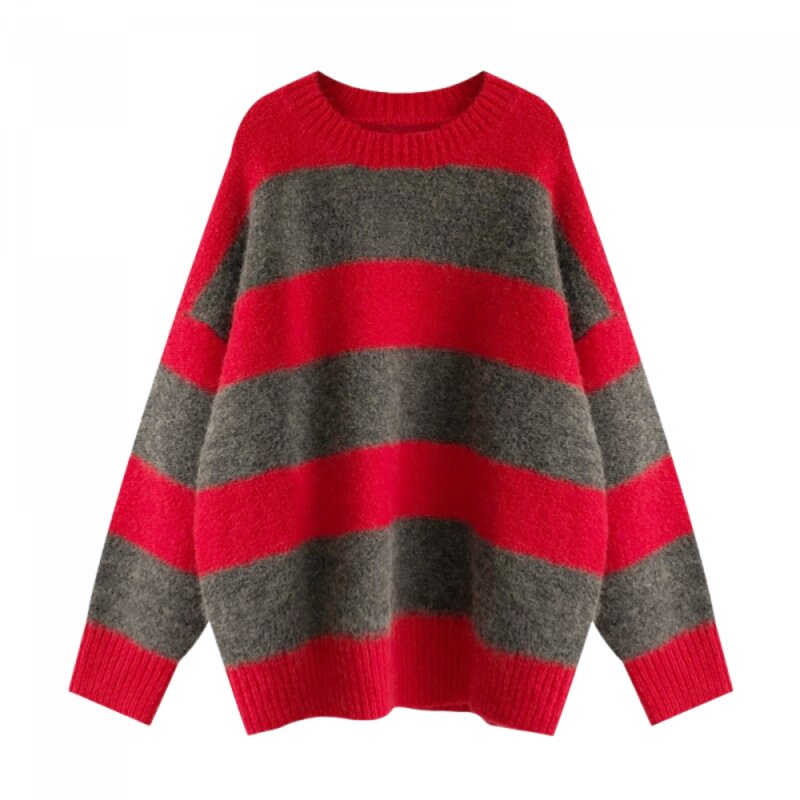 Gros Pull rayure en Laine Femme Année 80 | Mode Vintage