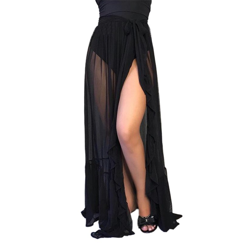 Jupe Longue Vintage Transparente Fendue | Mode Vintage